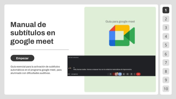 Subtítulos en Google Meet | Genially