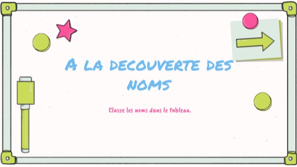 A la découverte des noms | Genially