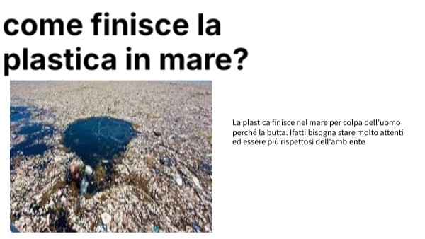 la plastica nel mare
