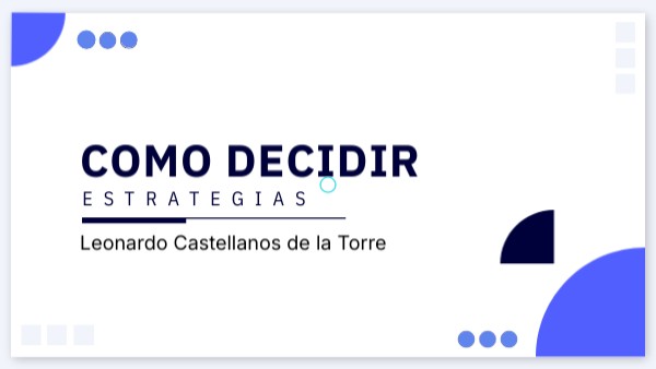 estrategias para tomar deciciones