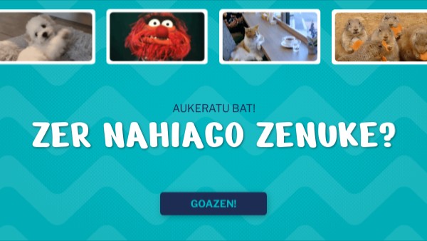 Zer nahiago zenuke?