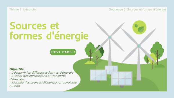 Sources et formes d'énergie | Genially