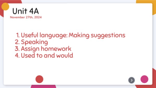 N5 Unit 4A day 1 | Genially