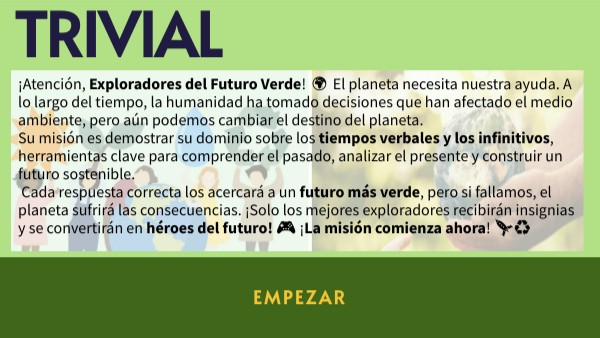 Trivial Aprendamos a cuidar la Tierra Trivial Aprendamos a cuidar la Tierra