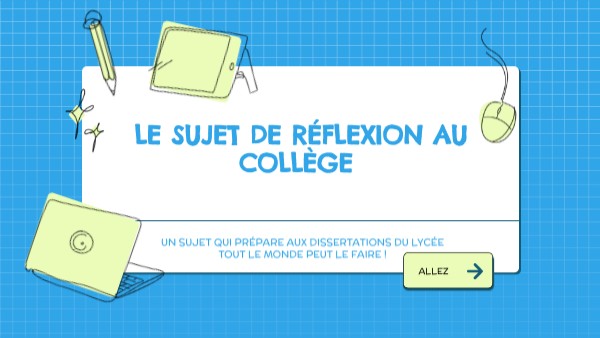 Séquence pédagogique sujet de réflexion | Genially
