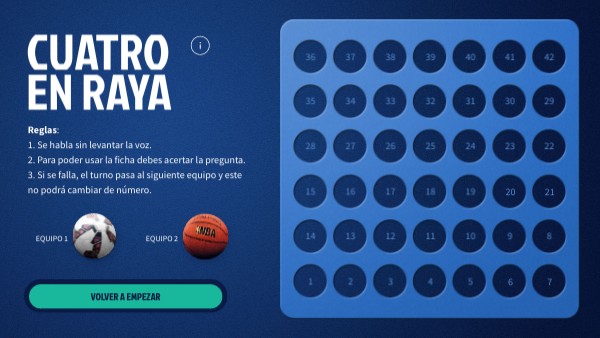 Juego cuatro en raya de agudas, llanas y esdrújulas