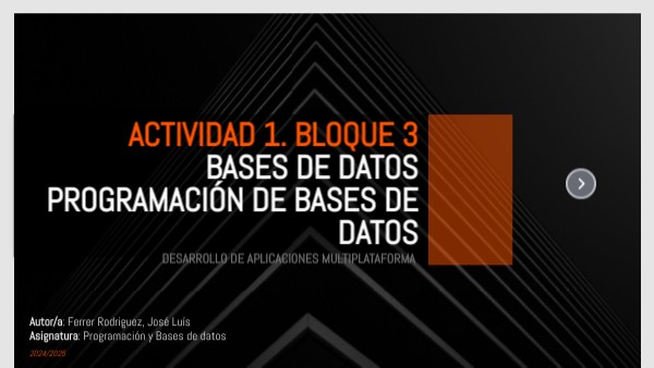 Programación de bases de datos