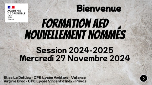 Formation AED - 2024-2025 | Genially