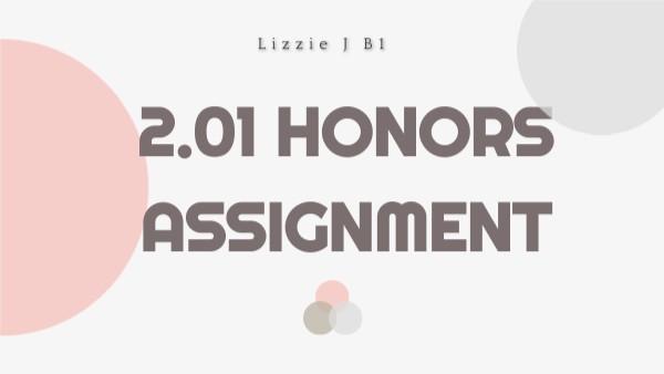 Honors assignment 2 PRESENTATION
