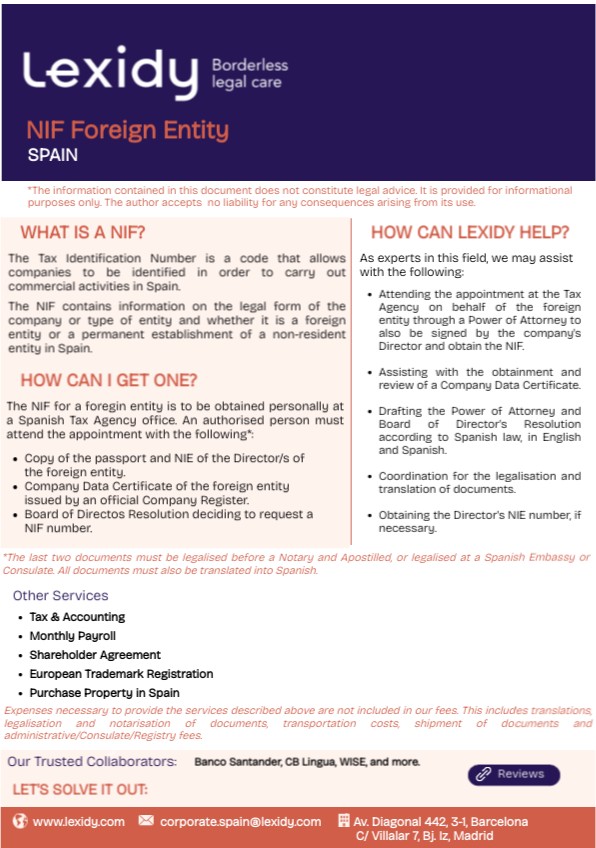 Overview - NIF Foreign Entity