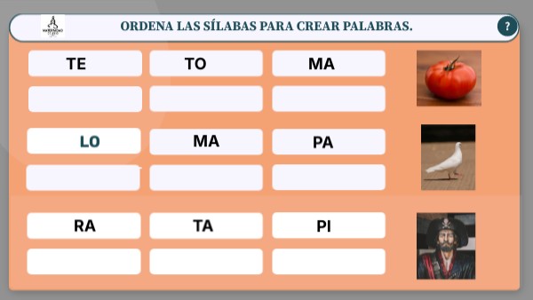 Ordenar las sílabas | Genially