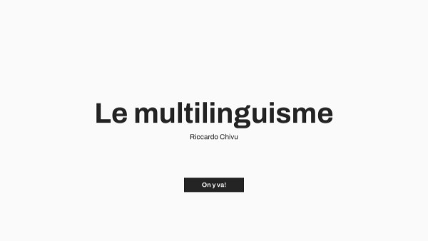 Le multilinguisme | Genially
