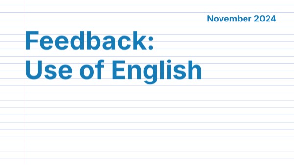 Use of English: feedback | Genially