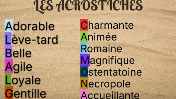 Le acrostiches