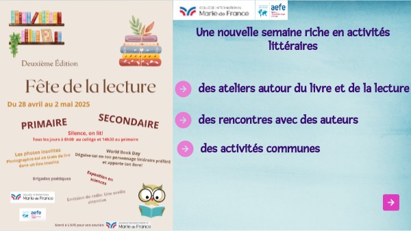 Fête de la lecture | Genially