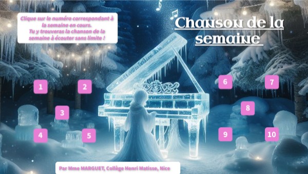 Chanson de la semaine 2024-2025 n°2 | Genially