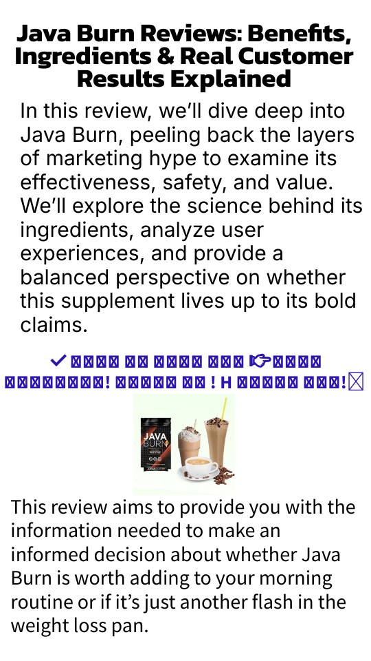 Java Burn Reviews: Benefits, Ingredients & Real Customer Results ...