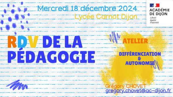 RDV de la pédagogie Diff & Autonomie | Genially