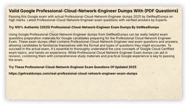 Valid Google Professional-Cloud-Network-Engineer Dumps