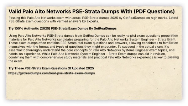 Valid Palo Alto Networks PSE-Strata Dumps With (PDF Questions)