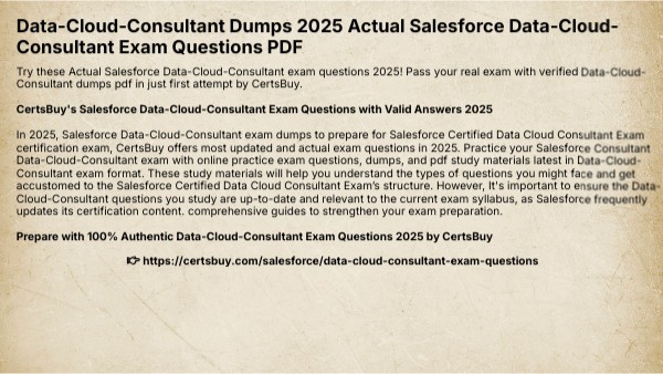 Data-Cloud-Consultant Dumps 2025 Actual Salesforce Data-Cloud-Consulta