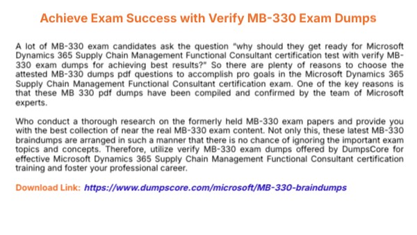 Achieve Exam Success with Verify MB-330 Exam Dumps