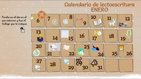 Calendario lectoescritura Enero | Genially
