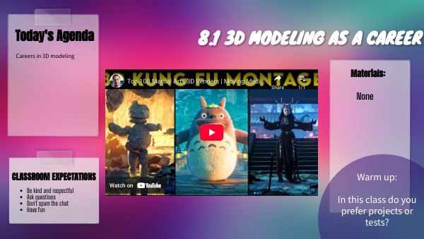 3D Art Modeling Acc 8.1 | Genially