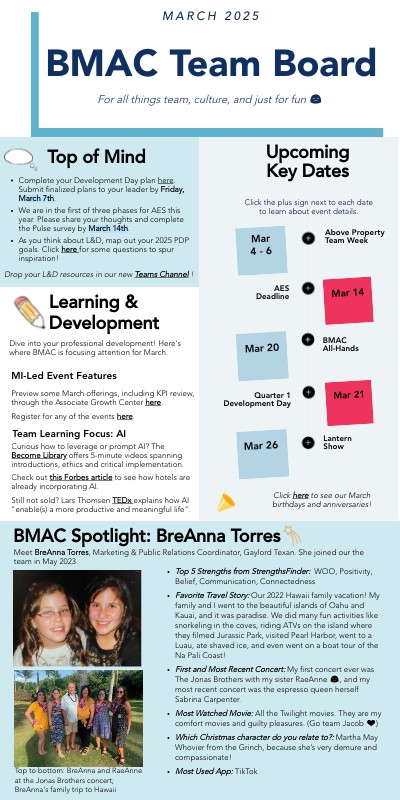 BMAC Board March 2025 | Genially