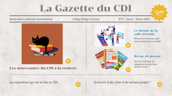 Gazette du CDI 57 | Genially