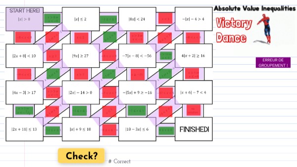 Absolute Value Inequalities Maze