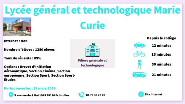 Lycée Marie Curie numérique | Genially