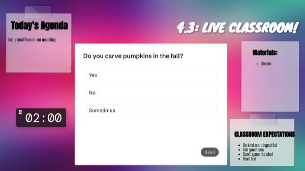 3D Art Modeling Acc 4.3 - Live Classroom | Genially