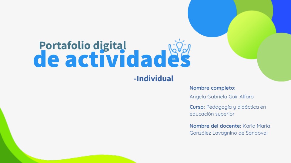 Portafolio digital de actividades – Individual | Genially