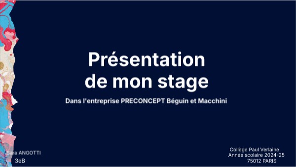 Présentation de mon stage | Genially