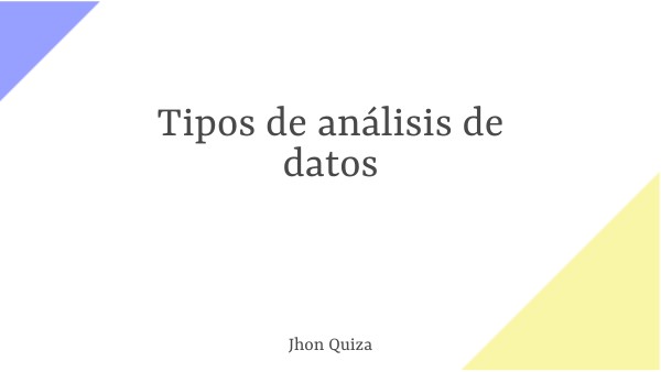 Tipos de análisis de datos | Genially