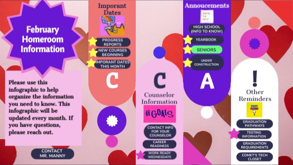 February 2025 Homeroom Announcements | Genially