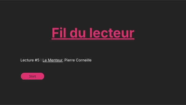 Fil du lecteur Le menteur | Genially