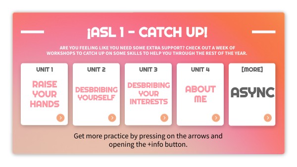 ASL 1 CUP Units 1-4 | Genially