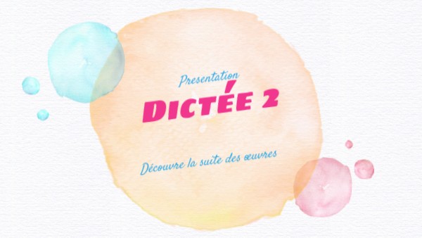 Dictée cm1 | Genially