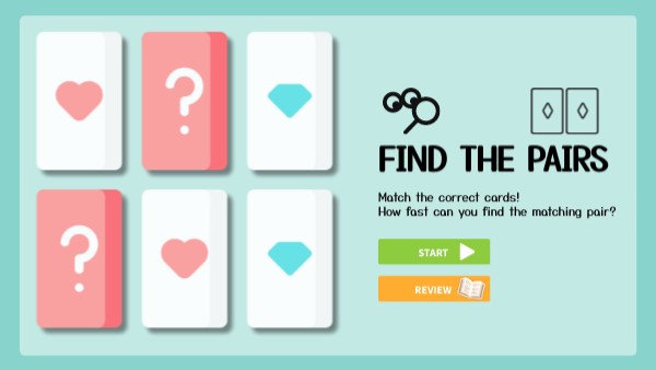 Find the Pairs Game - Park Vocabulary | Genially