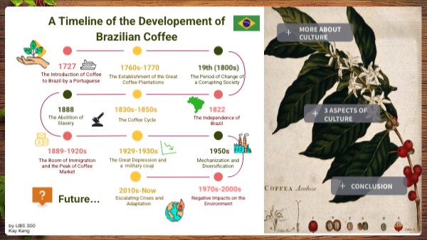 A Timeline of the Developement of Brazilian Coffee | Genially