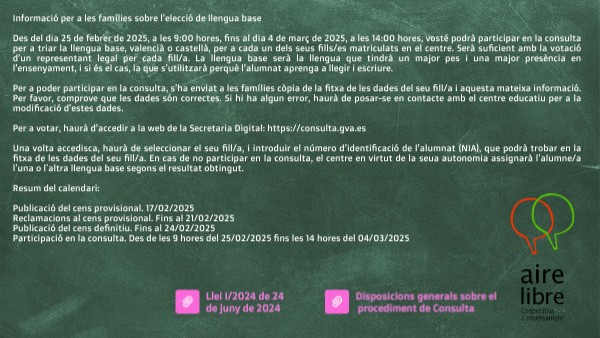 Consulta llengua base nota informativa | Genially