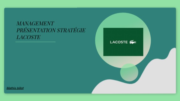 ManagementPrésentation stratégie lacoste | Genially