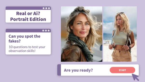 Real or Ai? Portrait Edition | Genially