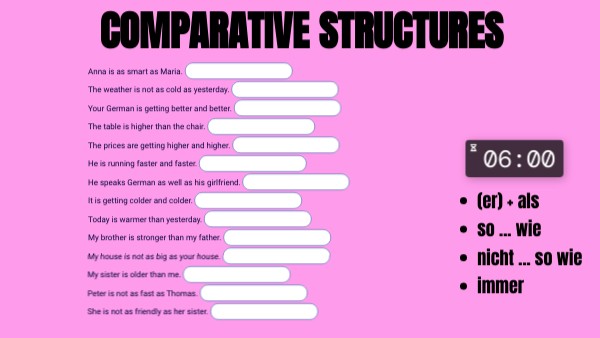 COMPARATIVE STRUCTURES | Genially