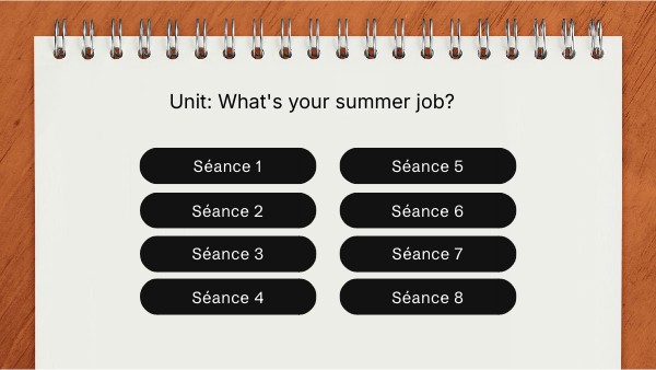Unit: What's your summer job? | Genially