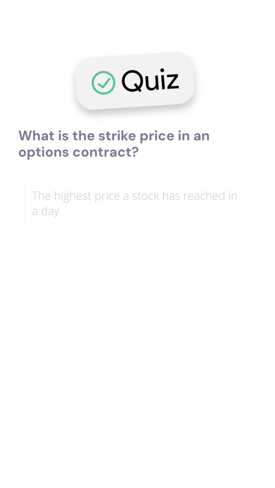 Quiz: intro to strike prices | Genially