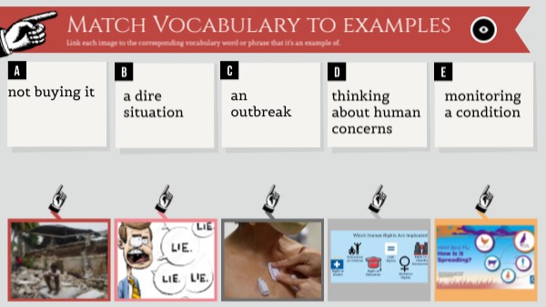 Match Vocabulary to examples | Genially