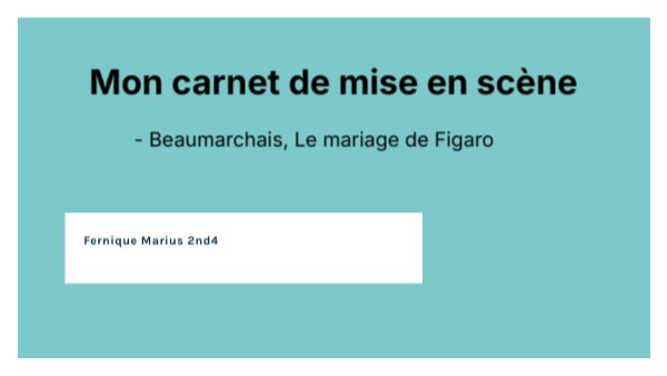 Mon carnet de mise en scène | Genially